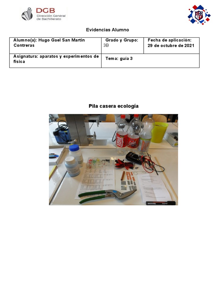 Cómo Hacer una Pila Casera Ecológica | PDF | Cobre | Diodo emisor de luz