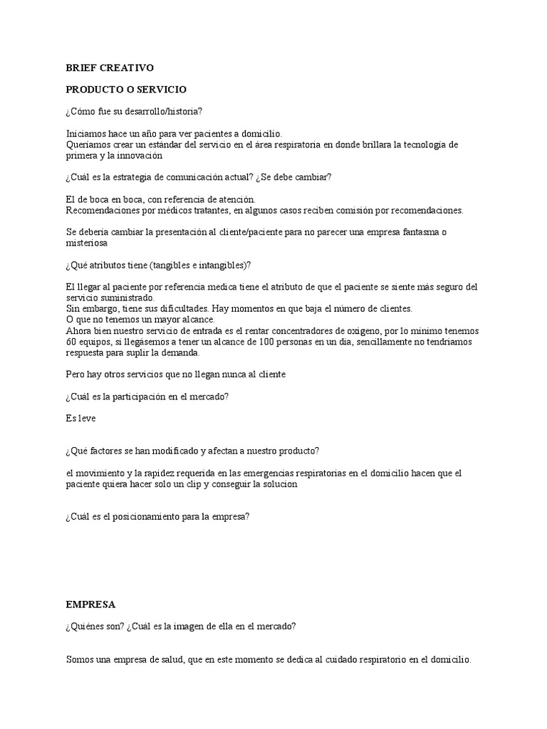Brief Creativo | PDF | Business | Producto (Negocio)