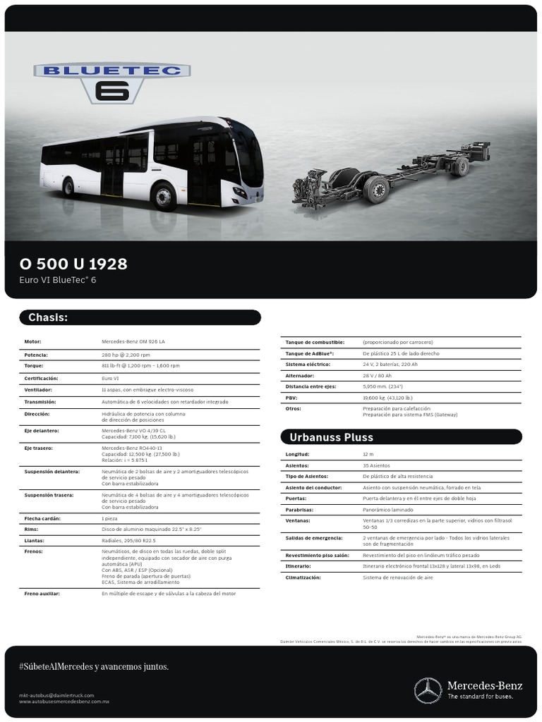 Chasis:: Euro Vi Bluetec 6 | PDF | Eje | Mercedes Benz