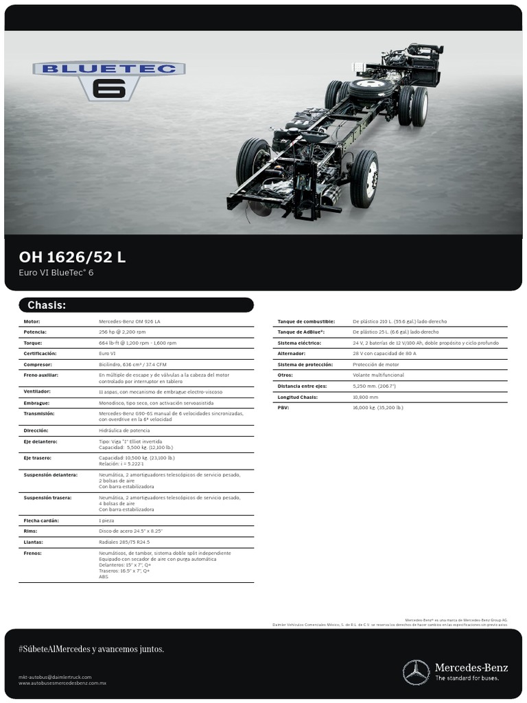 Chasis:: Euro Vi Bluetec 6 | PDF | Eje | Mercedes Benz