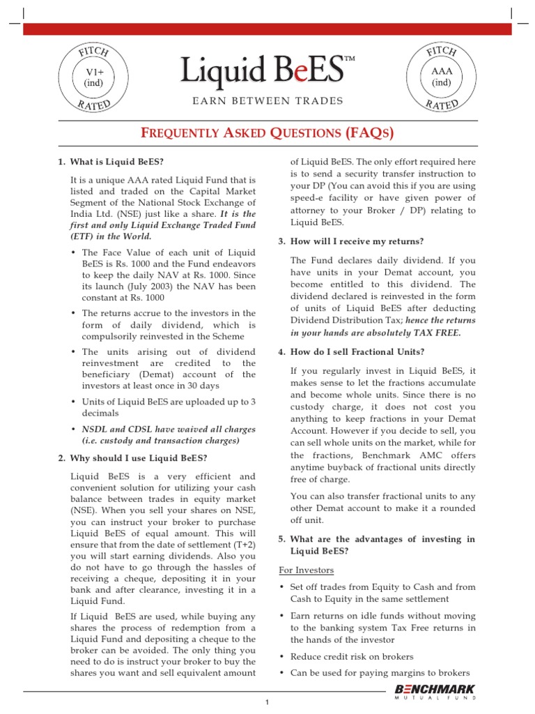 Liquid Bees Faq | PDF | Market Liquidity | Mutual Funds
