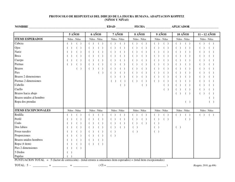 2013 Protocolo DFH-Koppitz | PDF