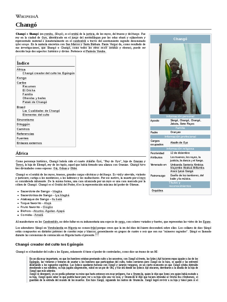 Changó | PDF | Religiones religiosas | Religión étnica