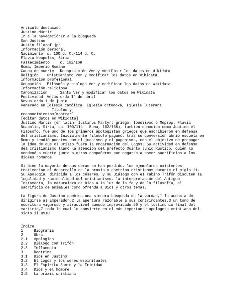 Justino Mártir | PDF | Creencia religiosa y doctrina