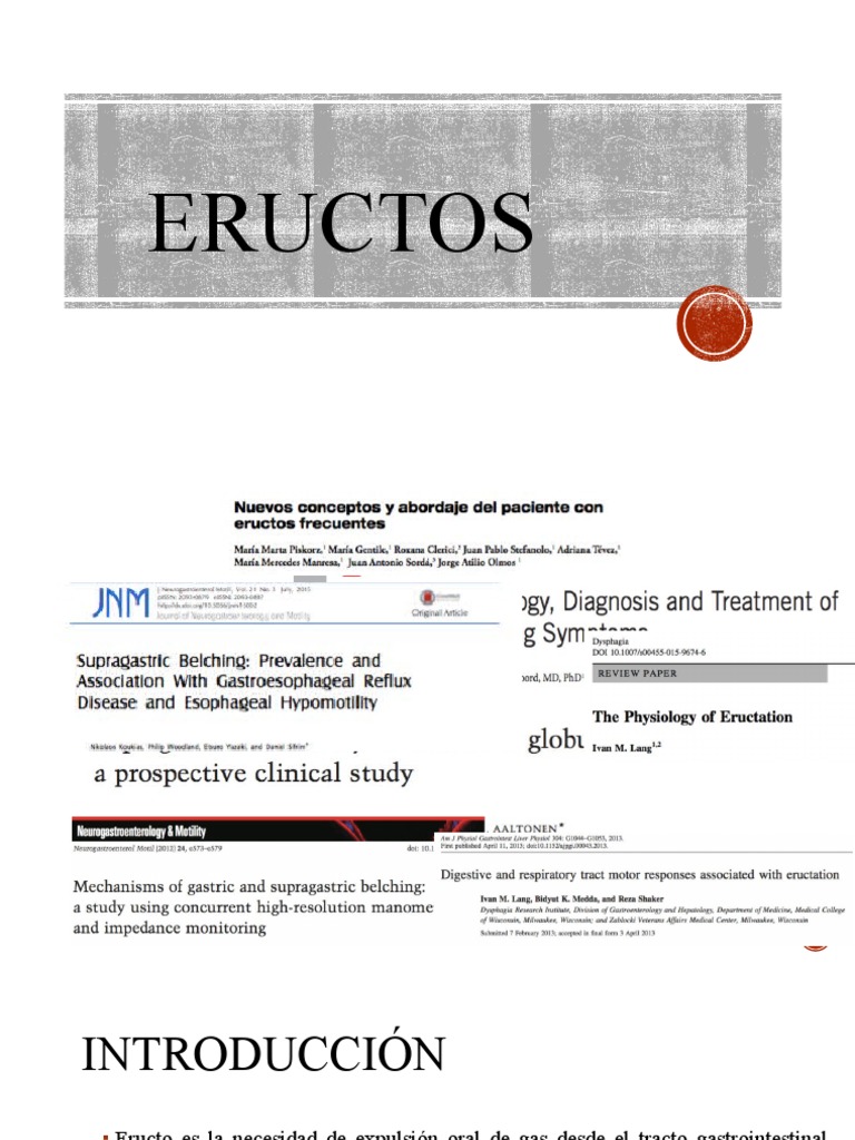Eructos Supragástricos: Diagnóstico y Tratamiento | PDF | Esófago | La ...