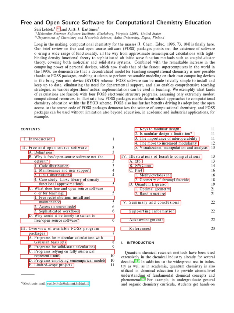 Free and Open Source Software For Computational Chemistry Education | Download Free PDF | Linux ...
