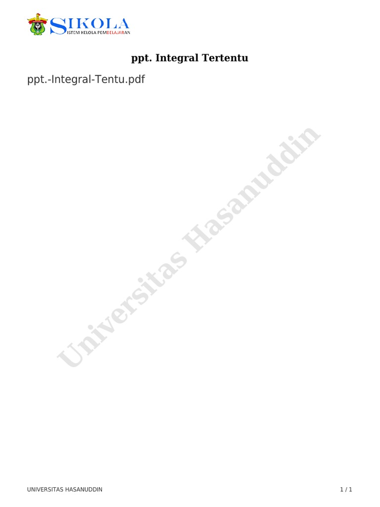 Ppt Integral Tertentu Pdf