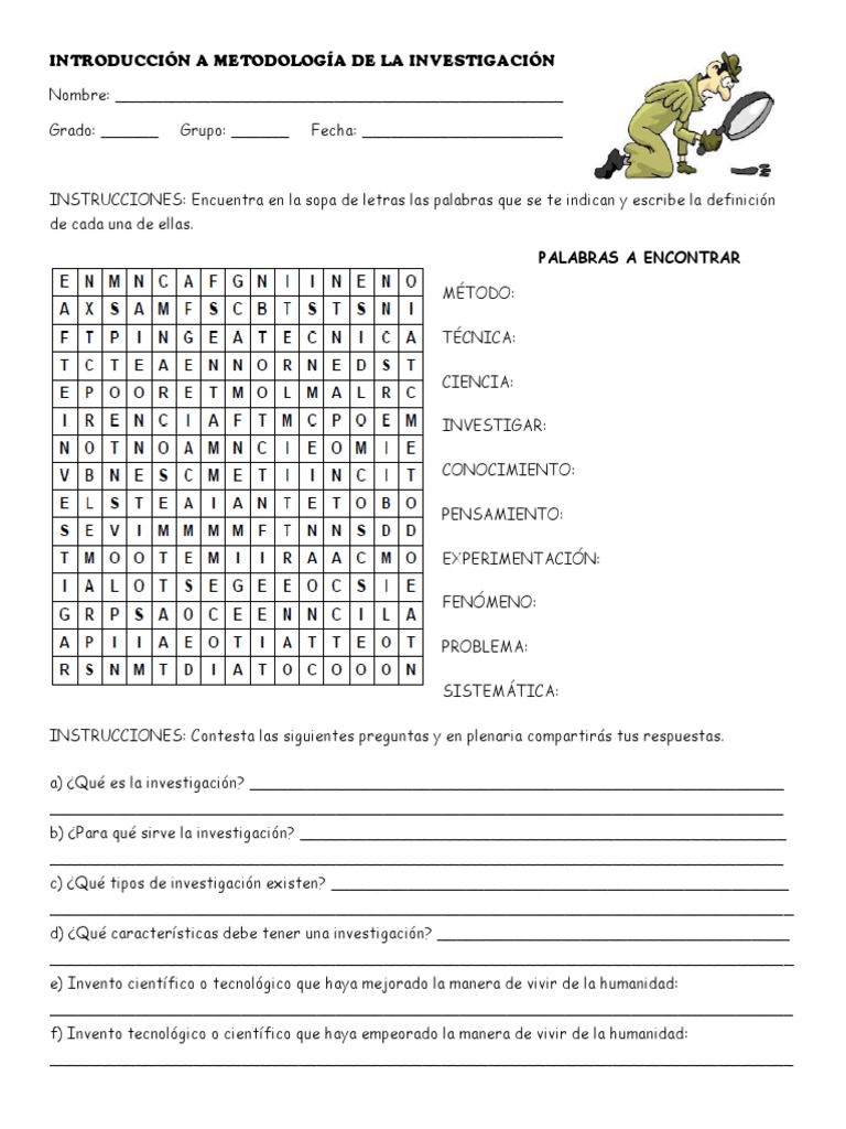Introducción A Metodología de La Investigación (Sopa de Letras) | PDF