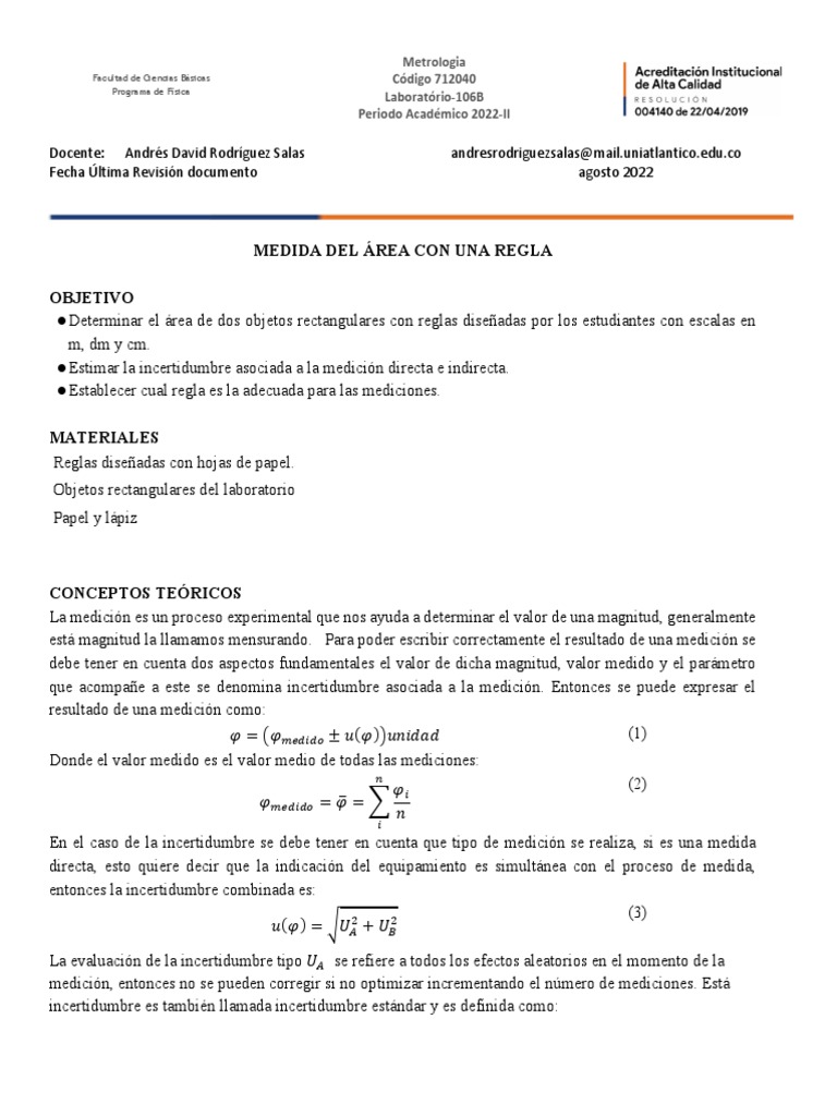 Guia - Mediciónes Directas e Indirectas | PDF | Medición | Incertidumbre