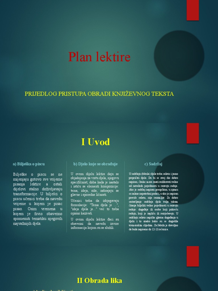 Plan Lektire Id | PDF