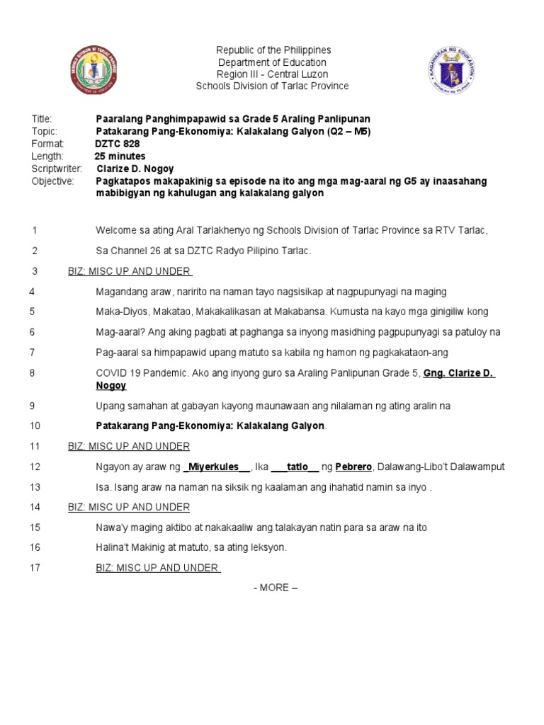 DZTC RBI AP5 Q2 FEB3 at 5 Clarize | PDF