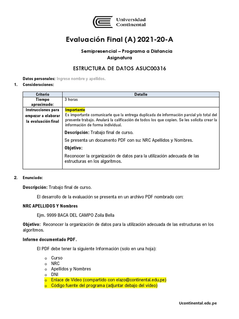 EF Estructura de Datos - Final | PDF | Ciencias de la Computación | Programación de computadoras