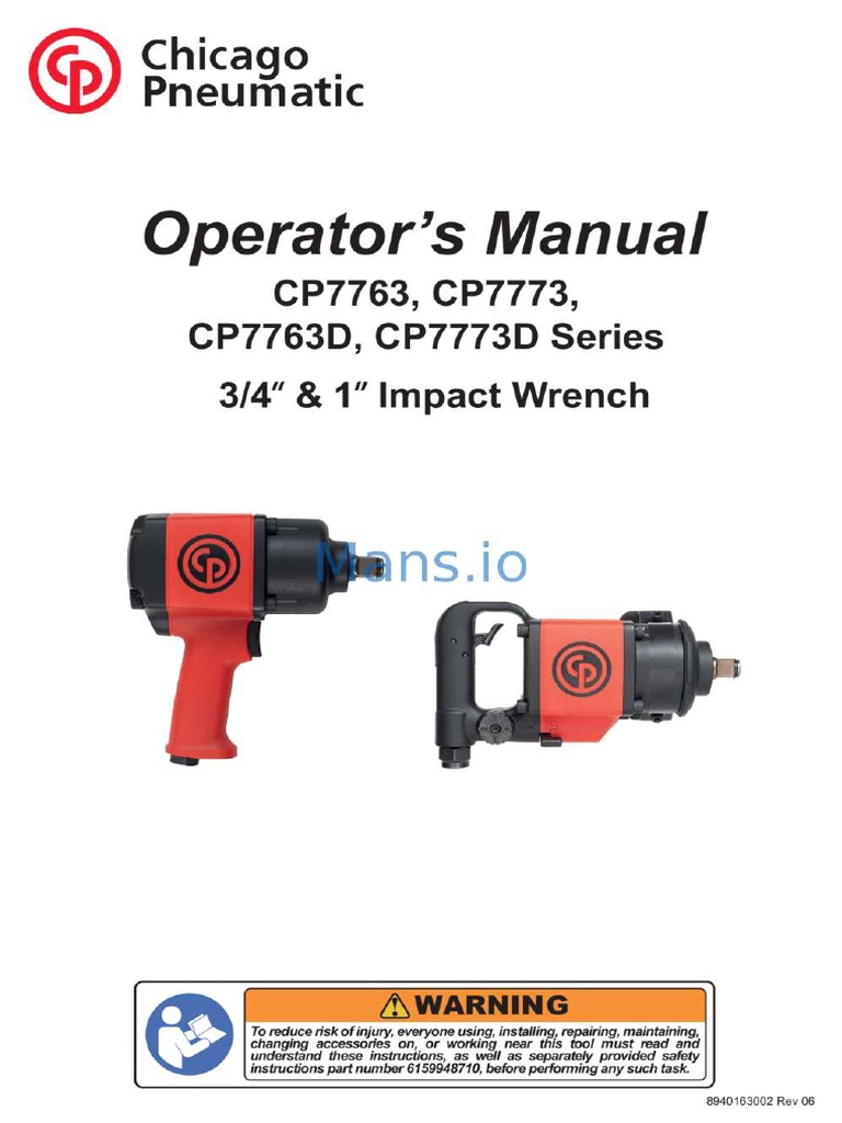 Chicago-Pneumatic-CP7763 - Impact-Wrench-Operator-Manual | PDF