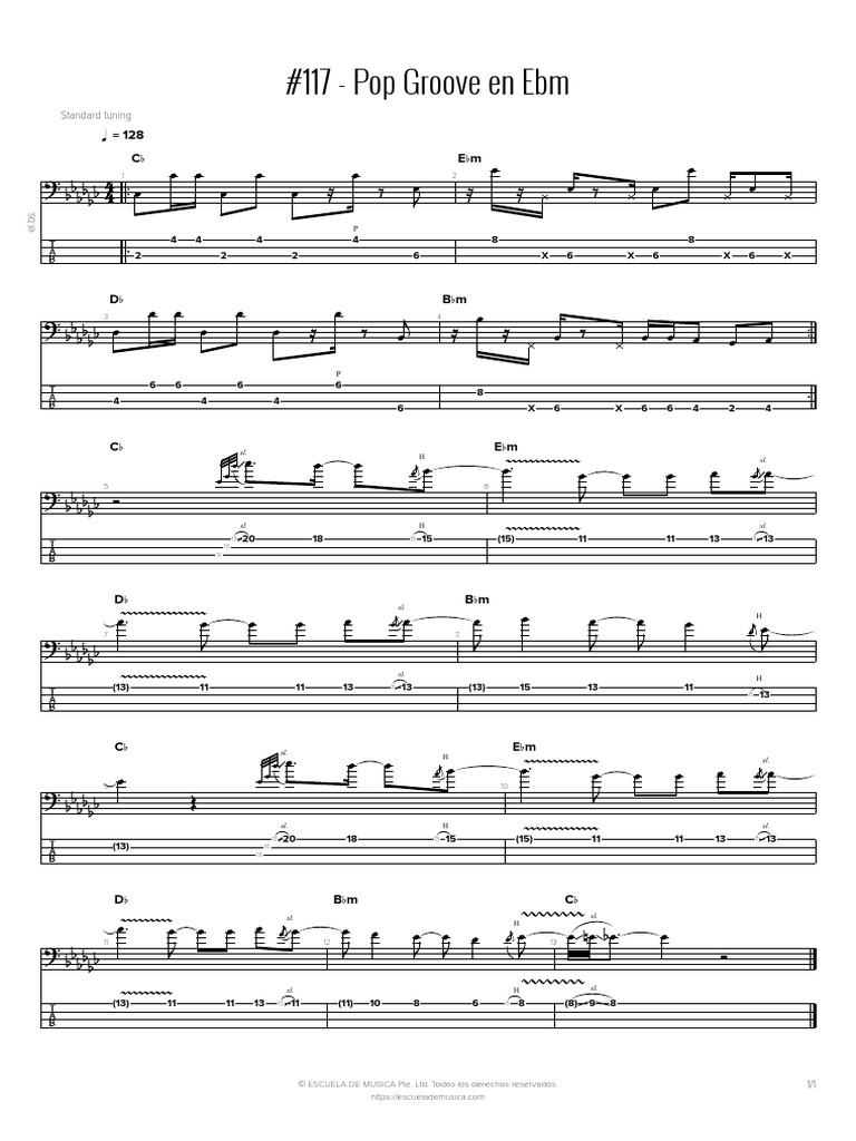 #117 - Pop Groove + Melodía en Ebm - Tabs - EDB | PDF