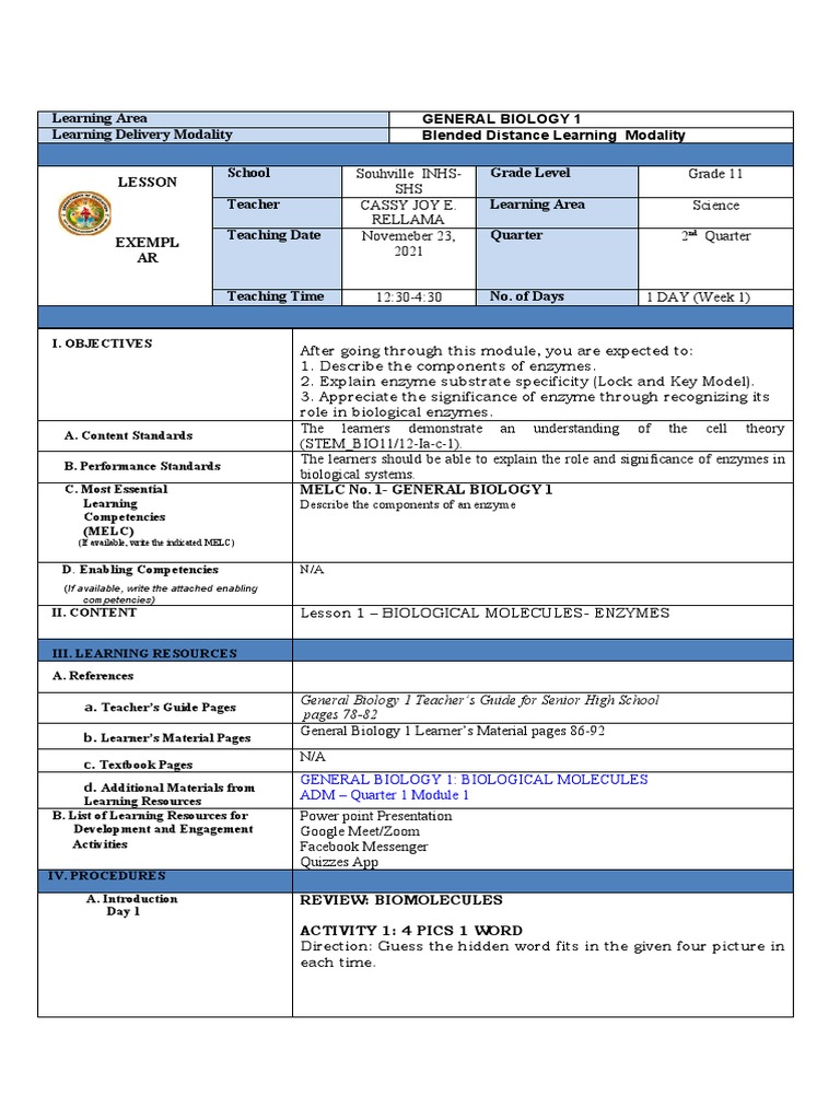 Enzyme Functions in Biology Lesson | PDF | Enzyme | Active Site