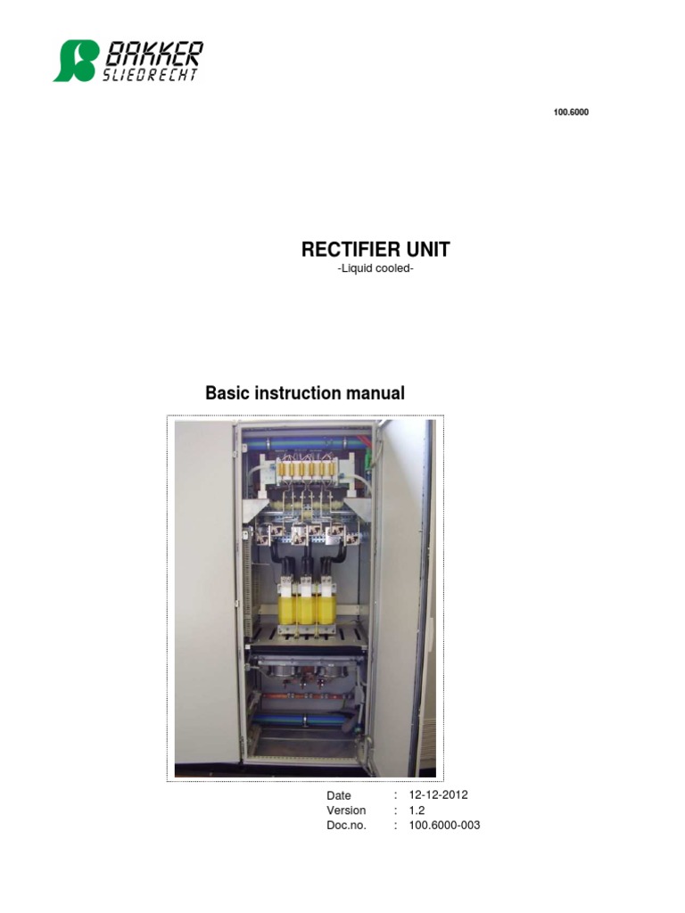 InstructionManual Rectifier | PDF | Rectifier | Fuse (Electrical)
