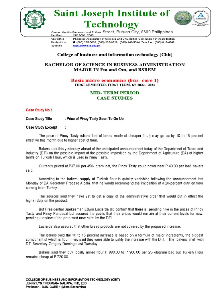 MICRO ECON - MidTerm Period - 5 Case Studies | PDF | Taxes | Hybrid Electric Vehicle