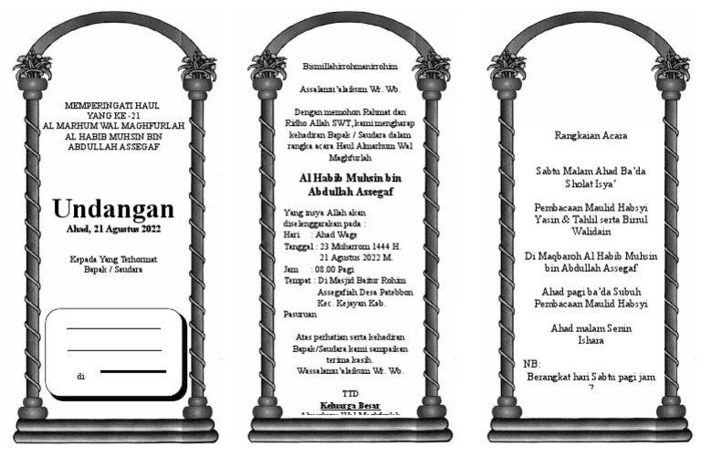 Undangan Tahlil Lipat 3 | PDF