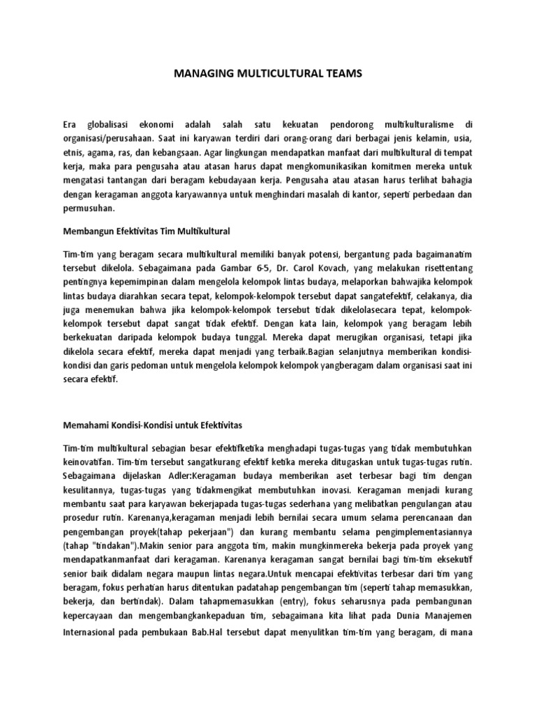 Managing Multicultural Teams | PDF