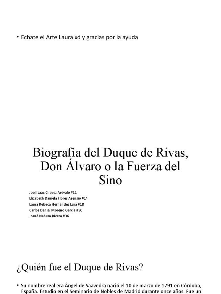 Presentacion Duque de Rivas, Don Avaro Version Pre Alfa | PDF