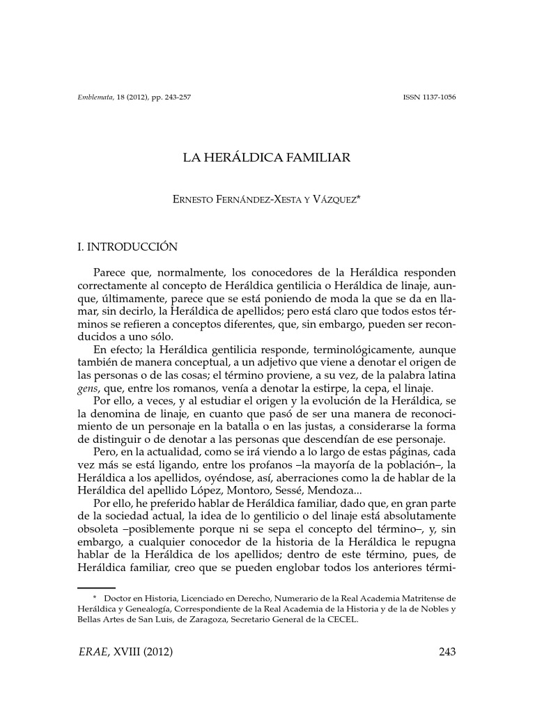 La Heraldica Familiar | PDF | Feudalismo | Heráldica