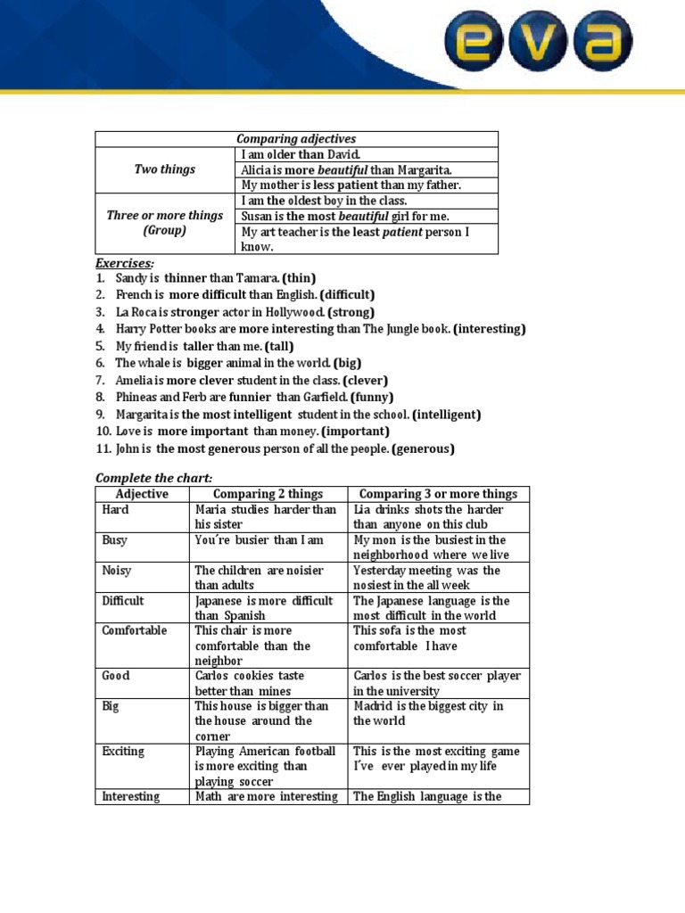 Comparing Adjectives | PDF | Astronomy | Bodies Of The Solar System