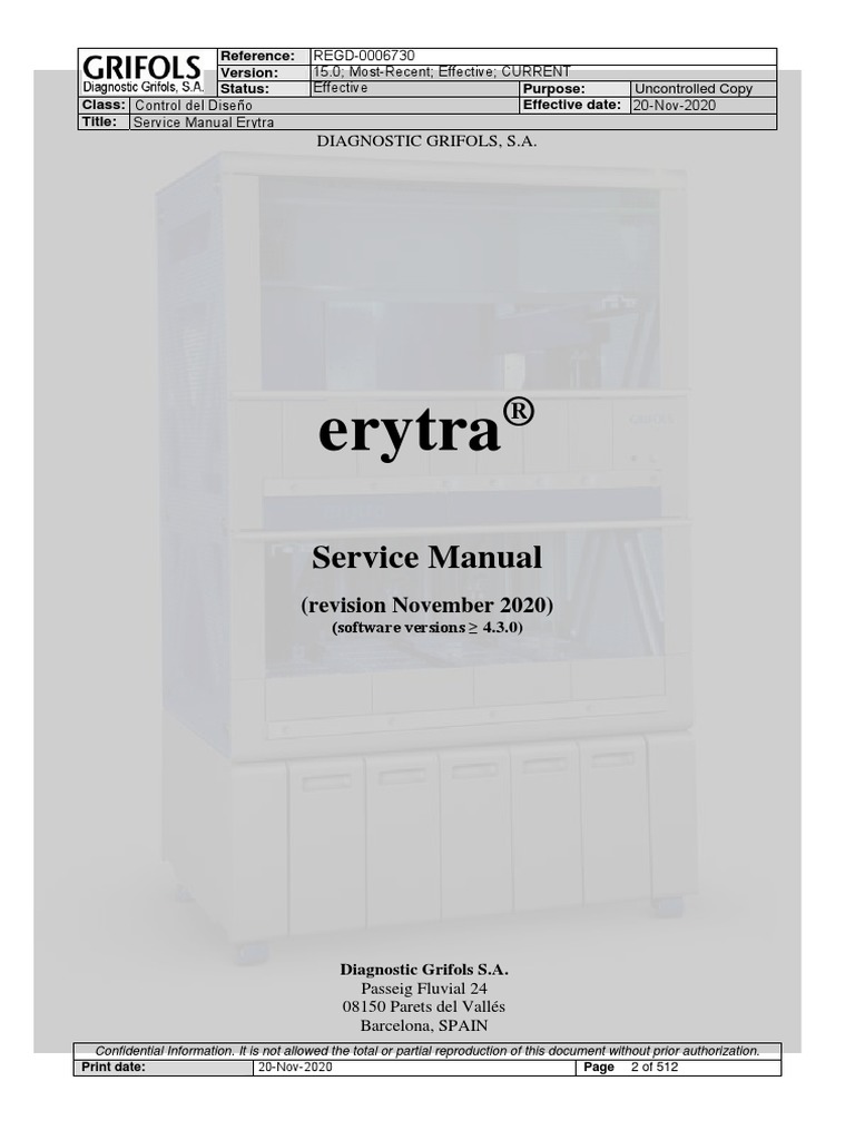 Service Manual Erytra Rev November 2020 | PDF | Operating System ...