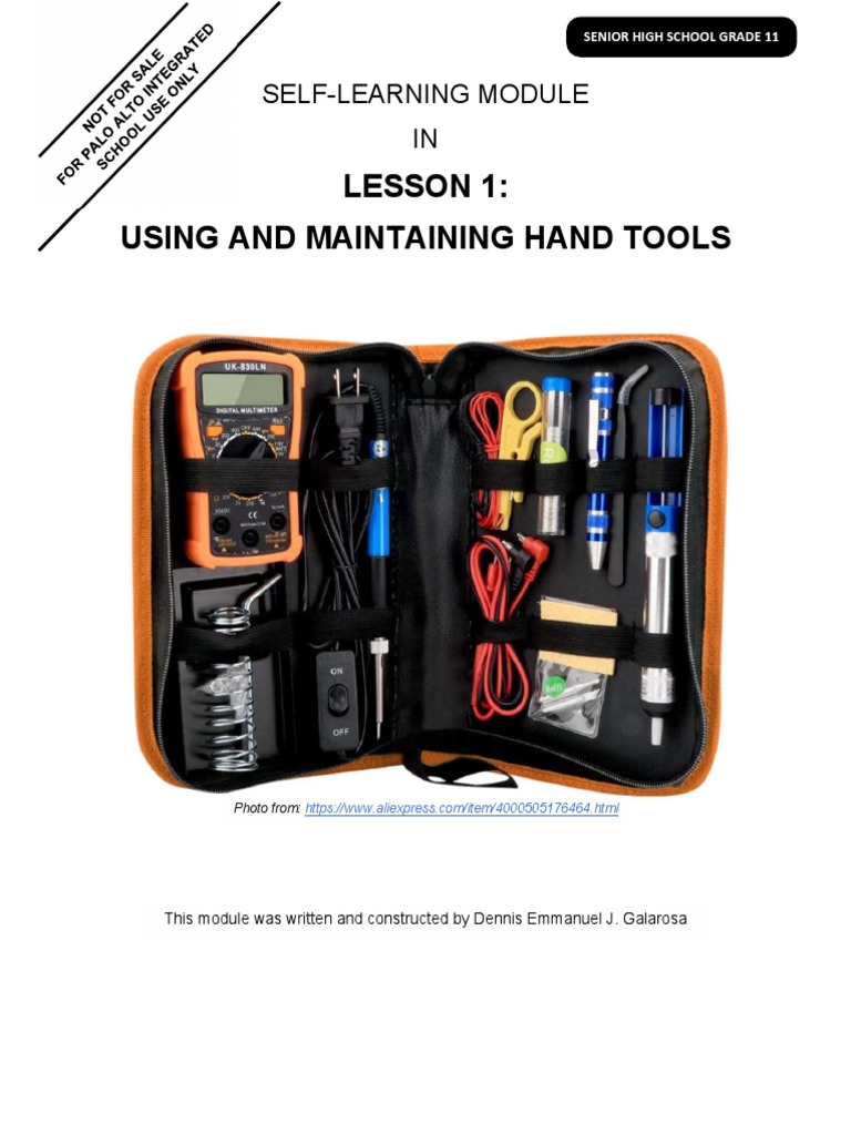 G11 Lesson 1 Using Basic Electronic Hand Tools | PDF | Soldering | Screw