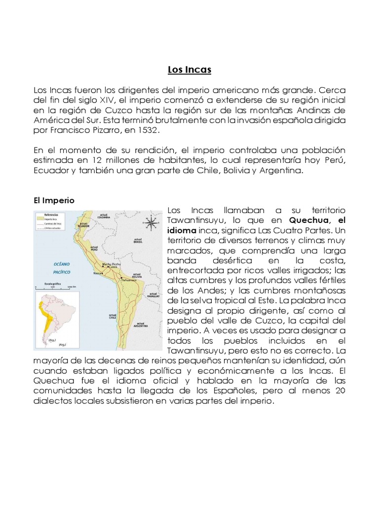 Resumen de La Cultura Inca | PDF | Imperio Inca