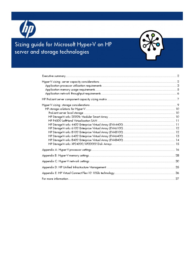Sizing Guide For Microsoft Hyper-V On HP Server and Storage ...