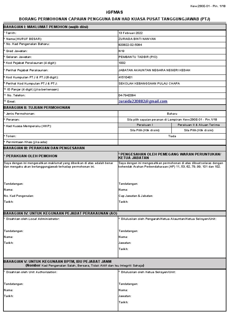 Borang 1gfmas | PDF