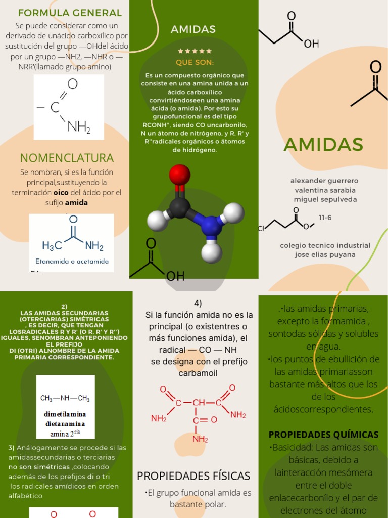 Clasificación y propiedades de amidas | PDF | Amida | Química