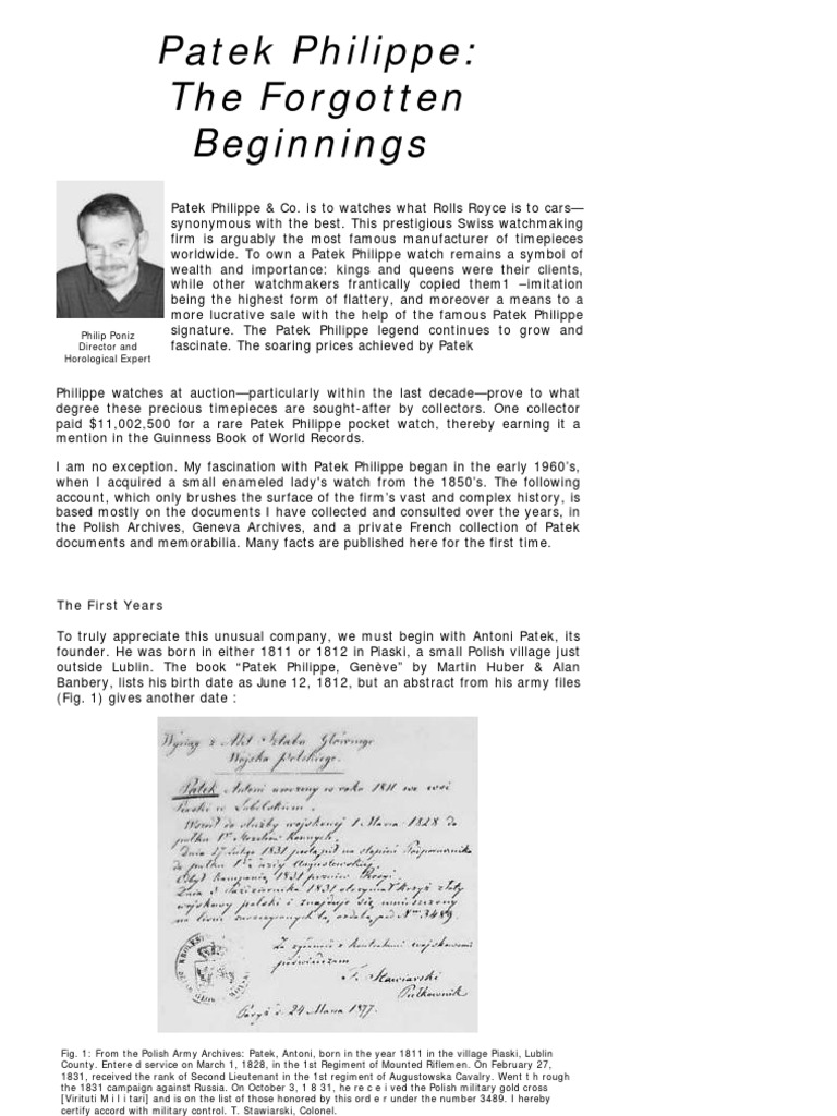 Patek Philippe: Origins of a Legacy | PDF