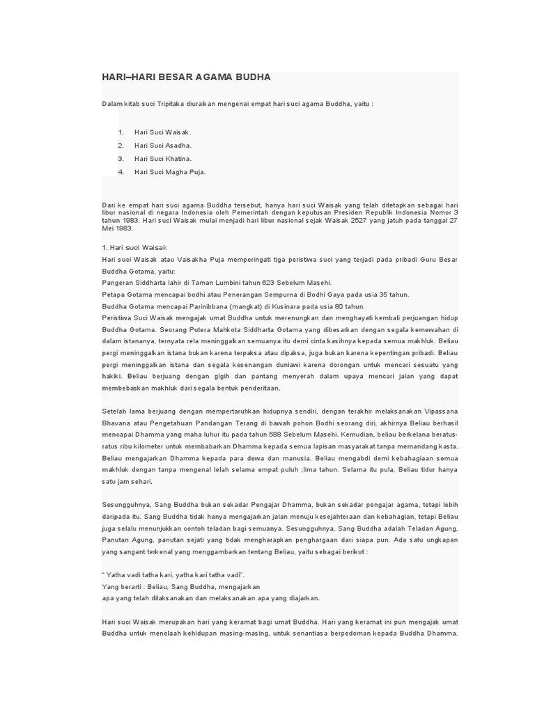 Tori Hari Besar Agama Buda | PDF