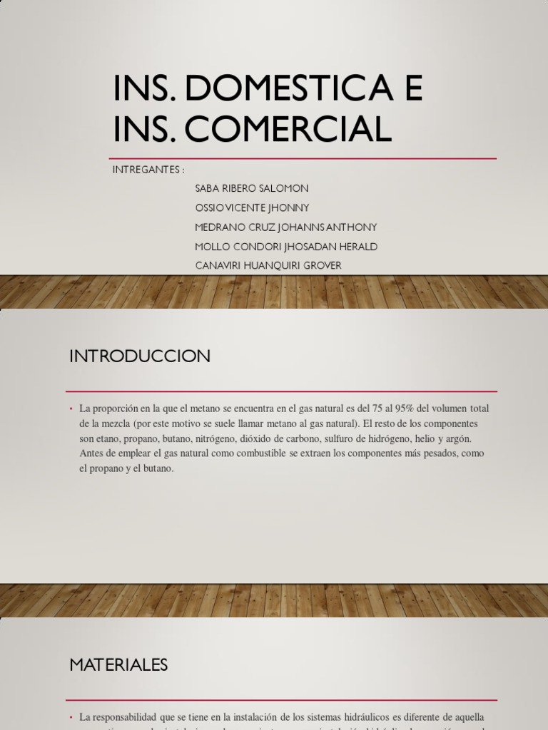 INS DOMESTICA E INS COMERCIAL | PDF | Tubería (transporte de fluidos ...