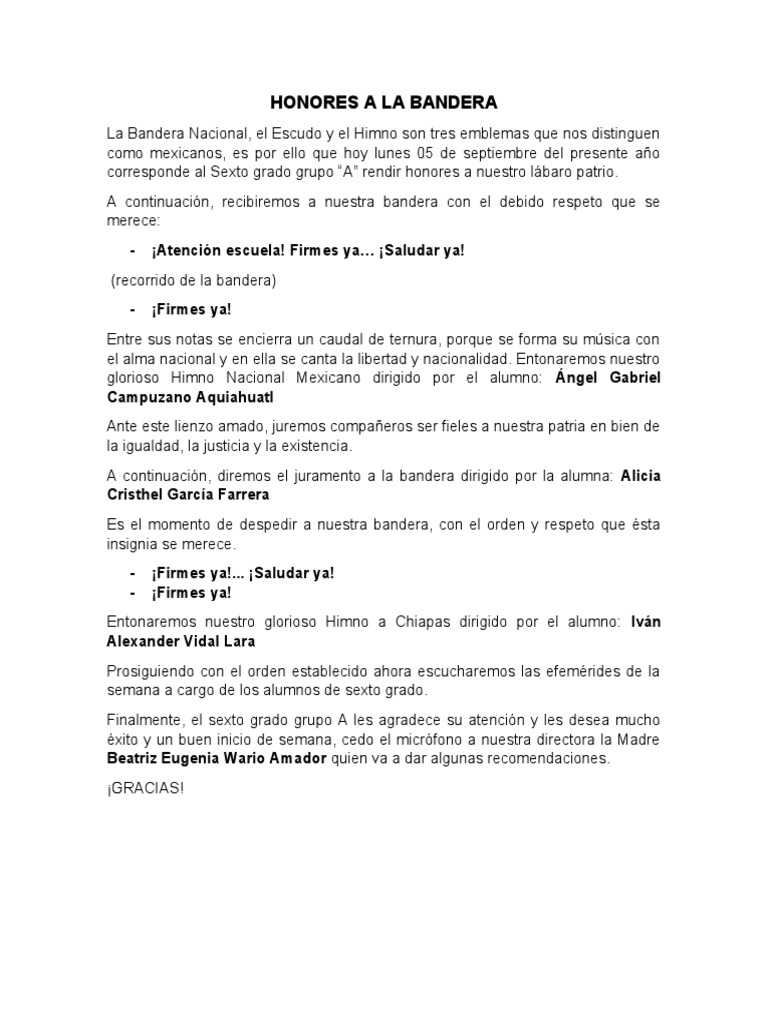 Honores A La Bandera | PDF | México