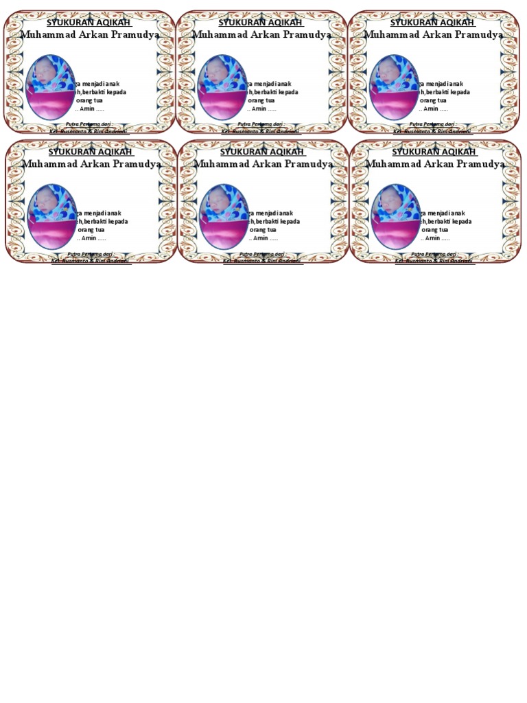 Label Syukuran Hamil | PDF