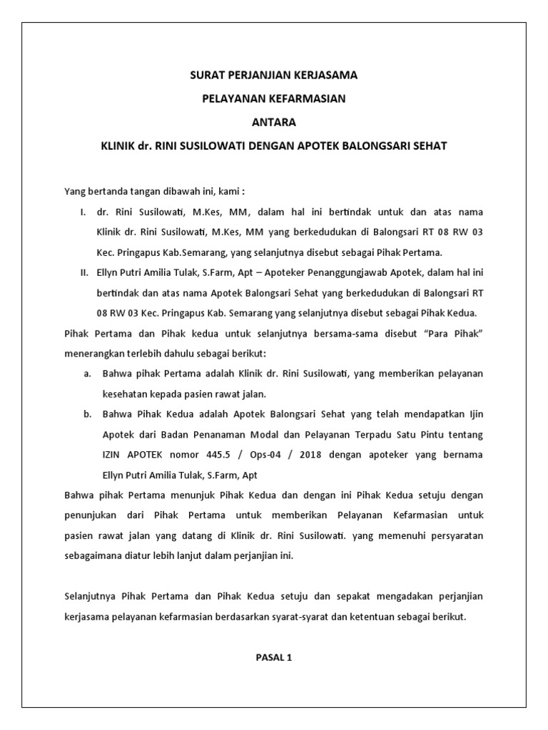 Mou Apotek 2022 | PDF