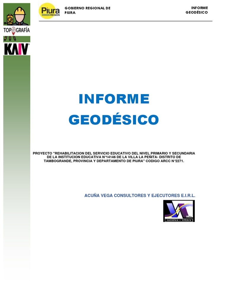 Informe Geodesico - Colegio 14146 La Peñita | PDF | Geodesia | Science