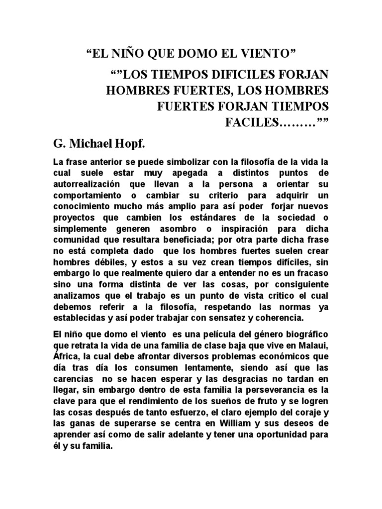 El Niño Que Domo El Viento | PDF