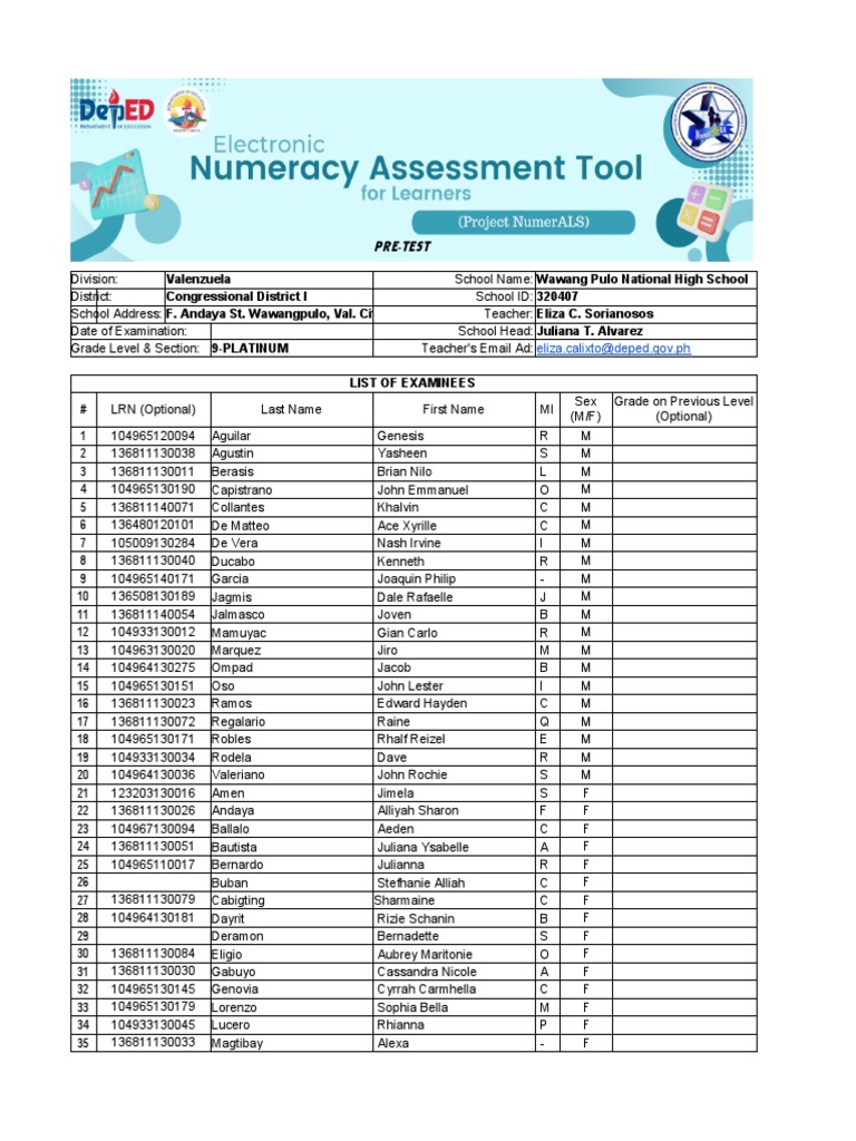Enat Class Grade 9 Pretest Platinum | PDF | Reading (Process ...