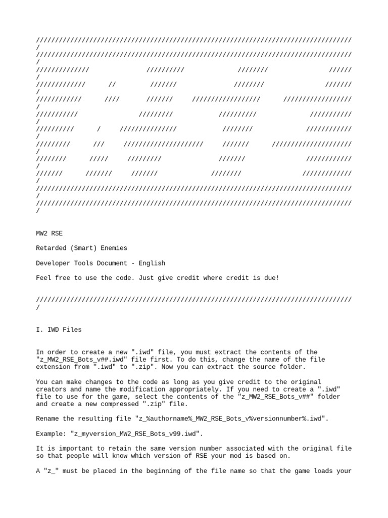 MW2 RSE Modding Guide: IWD & Waypoints | PDF | Computer File | Zip (File Format)