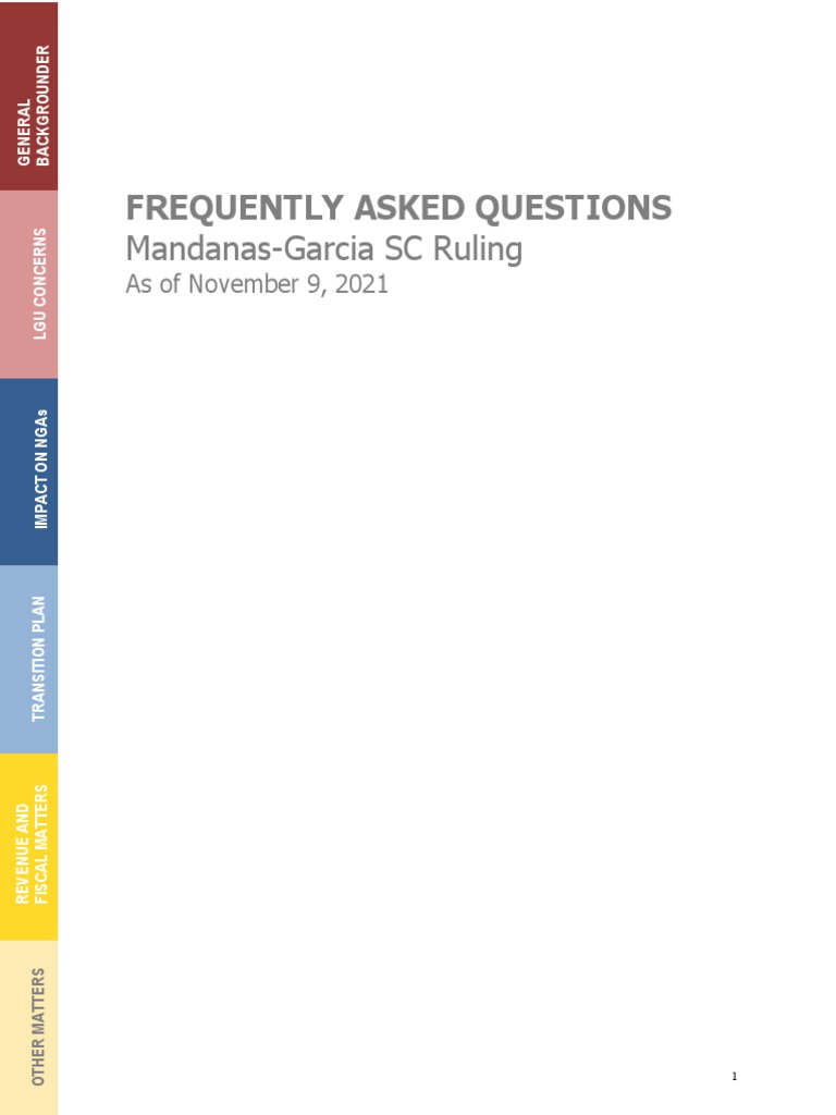 FAQs Mandanas Garcia Ruling | PDF | Capacity Building | Taxes