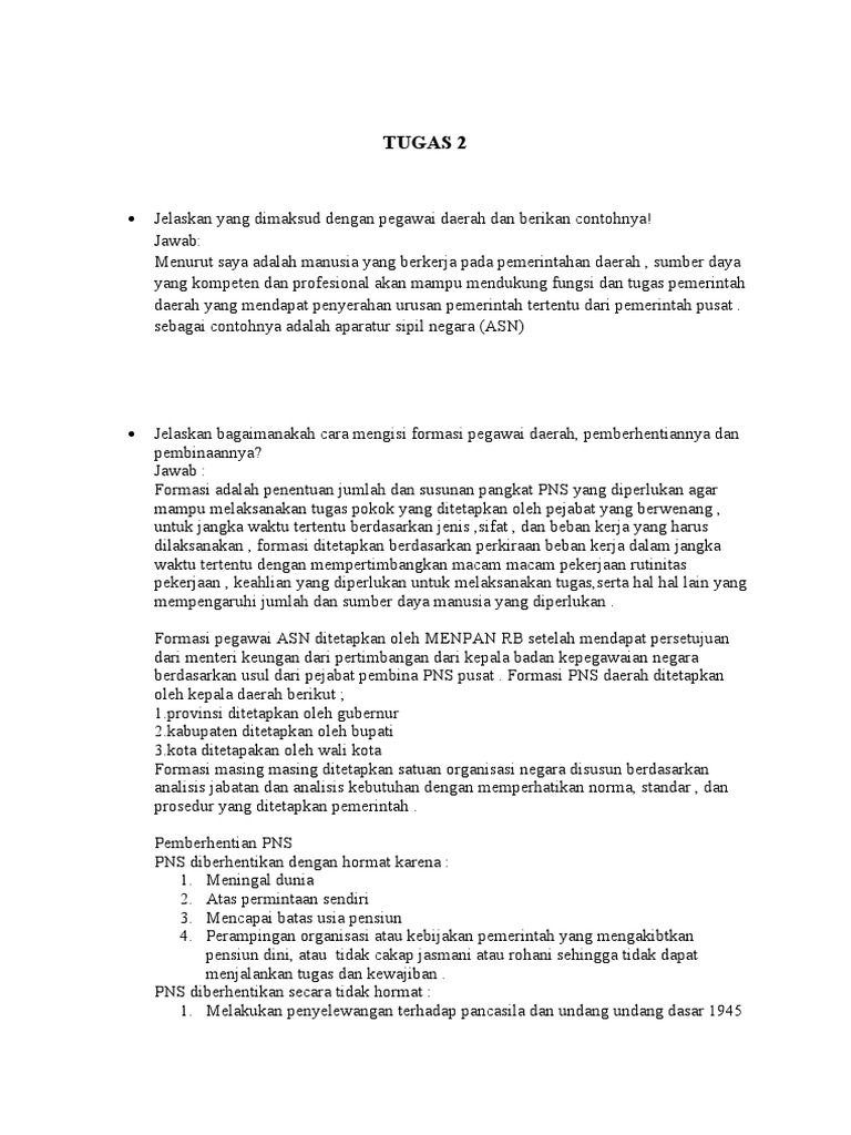 TUGAS 2 Adm Pemerintahan Daerah | PDF | Karier & Perkembangan