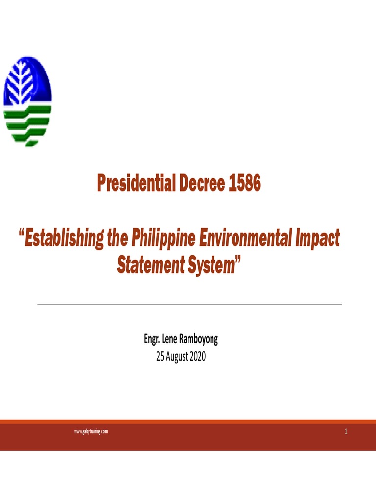 Presentation EIS Final v2 | PDF | Environmental Impact Assessment | Environmental Social Science