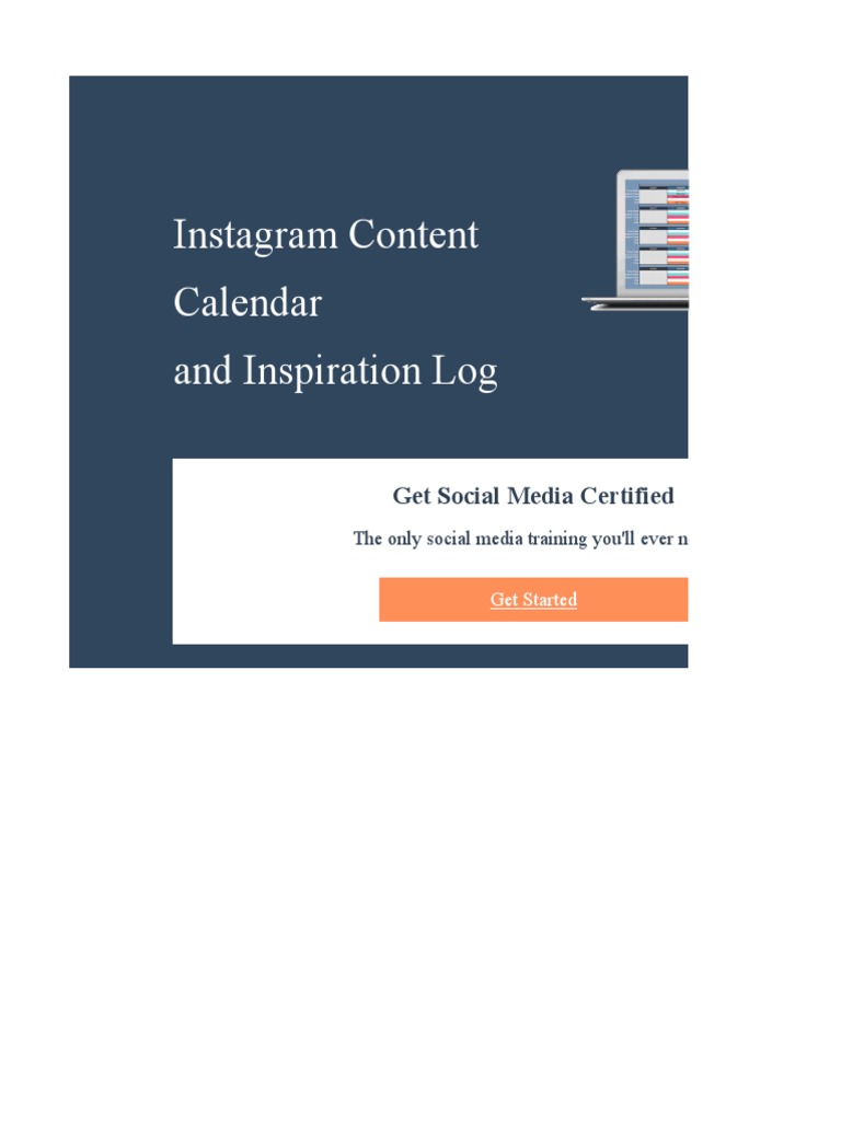 HubSpot - Instagram Content Calendar and Inspiration Log | PDF ...