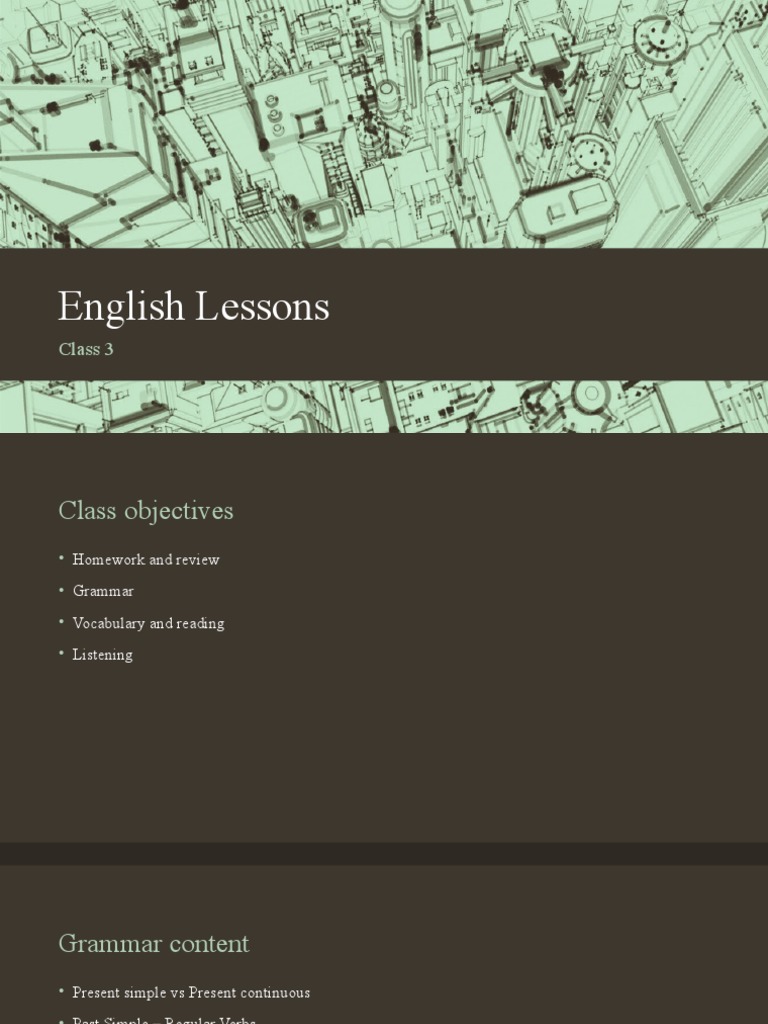 3-English Lessons | PDF | Foreign Language Studies