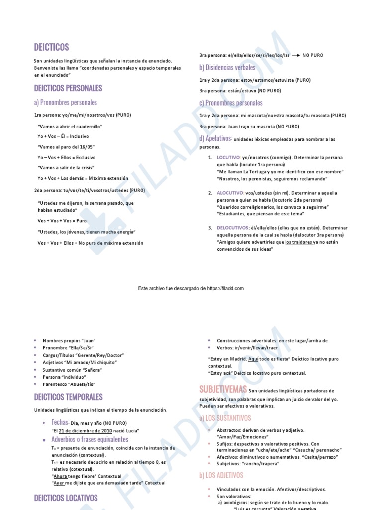 Deicticos Modalidades y Subjetivemas | PDF | Adverbio | Verbo