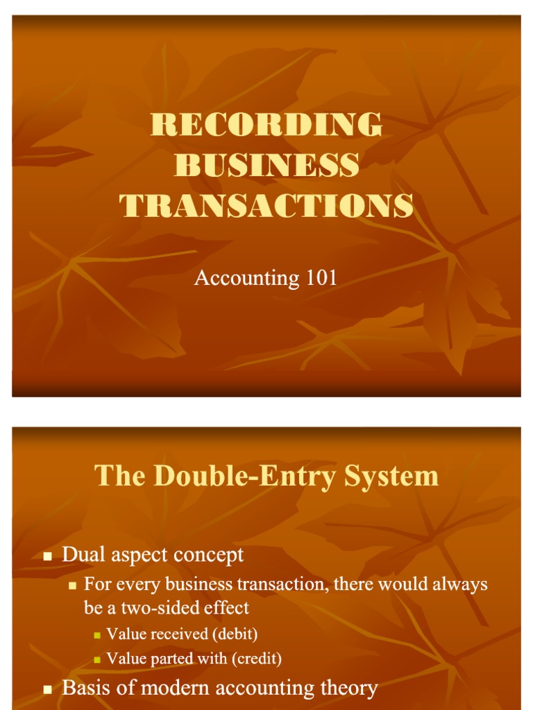 Recording Business Transactions | PDF | Debits And Credits | Expense