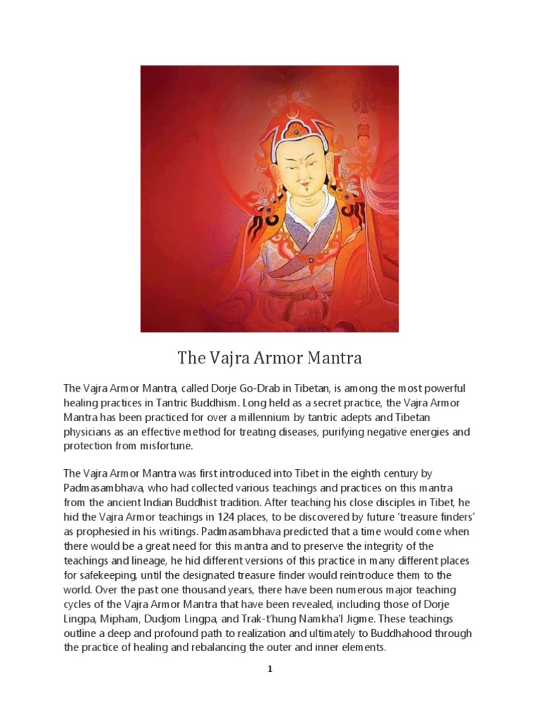 The Vajra Armor Mantra | PDF | Padmasambhava | Mantra